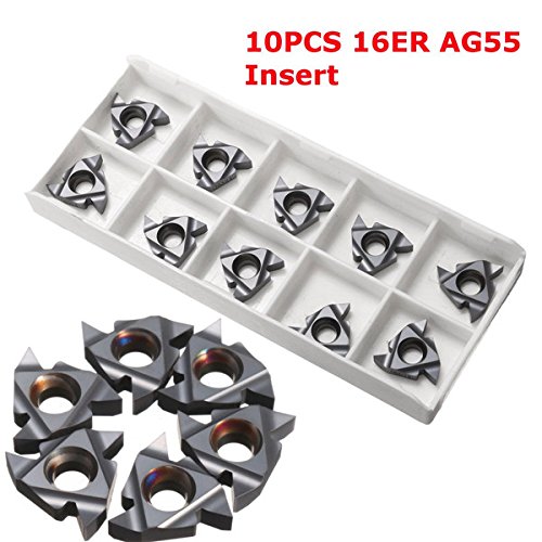 Generic 10pcs 16ER AG55 Tungsten Steel Inserts External Turning Tool ...