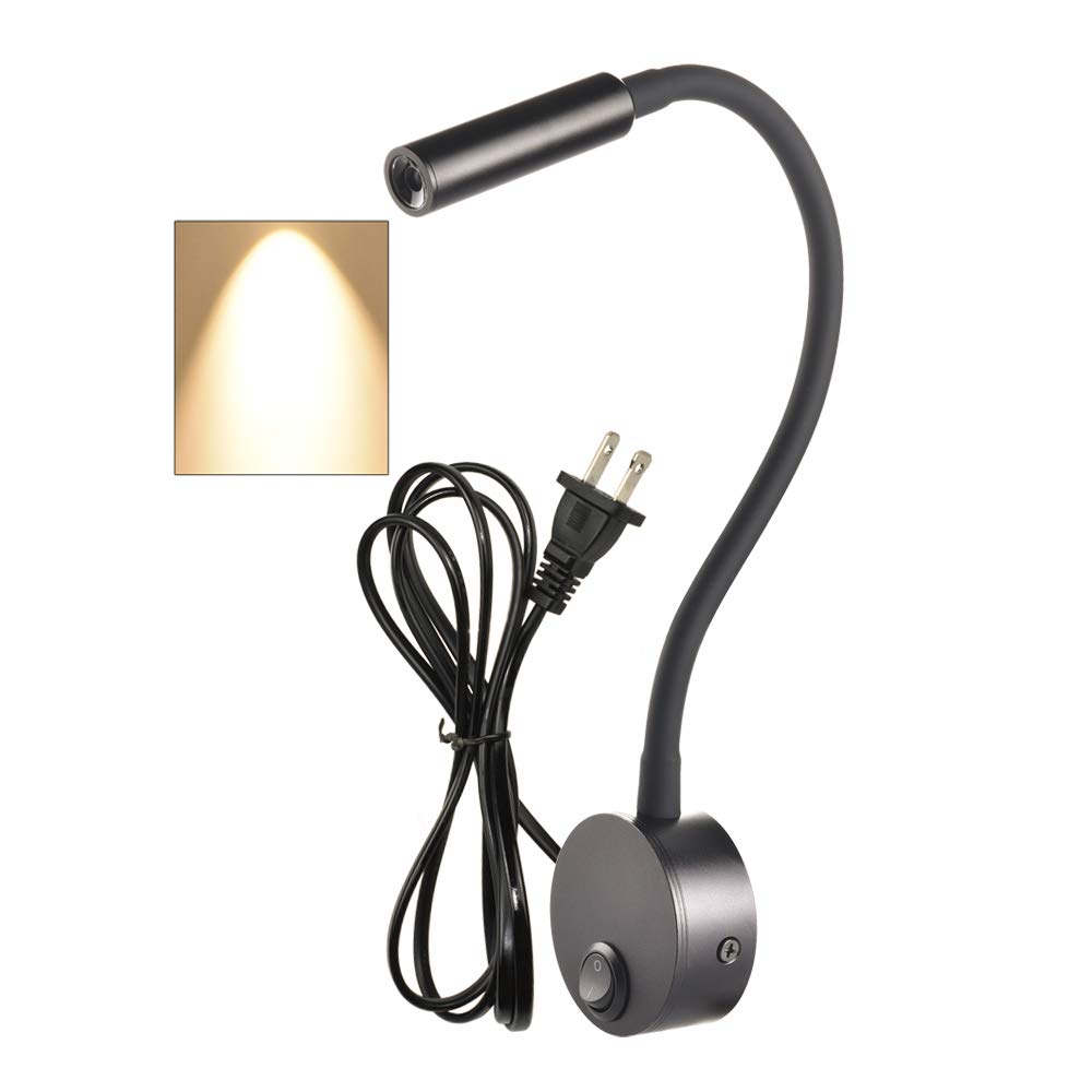 LEDSONLINE Black Reading Lamps LED Wall Mounted Study Reading Light for ...