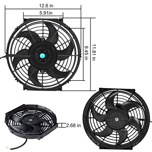 12v Cooling Fan 7 Inch Universal Slim Fan Push Pull Electric Radiator ...