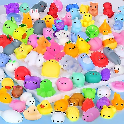 Mini Animal Squishy Pack – 50 Pieces Soft Fidget Toys Stress, Kids ...
