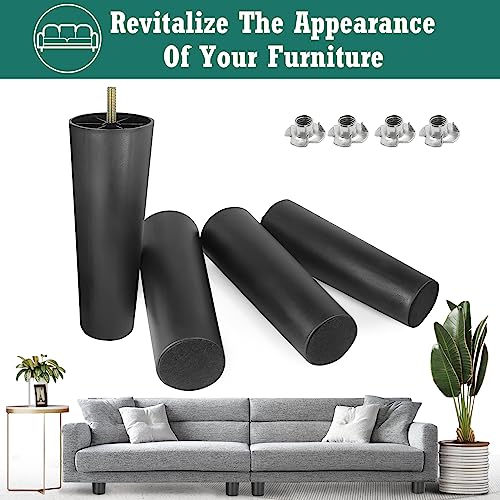 Snapklik.com : Masendelk 8 Inch Plastic Furniture Legs, Round Tapered ...