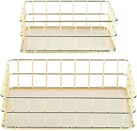 Amazon.com - Tiiyee Storage Basket,Storage Racks Golden Metal Pantry ...