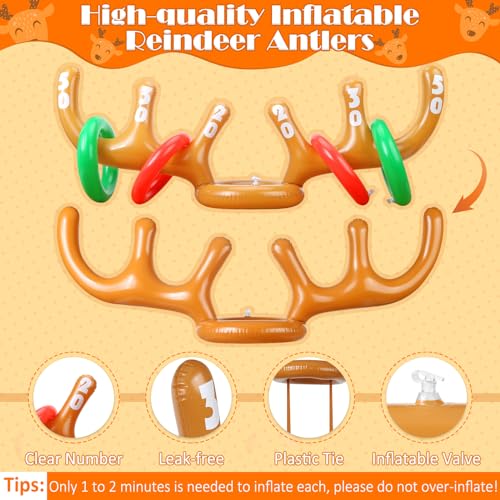 Snapklik.com : Angooni 2 Set Inflatable Reindeer Antlers Ring Toss Game ...