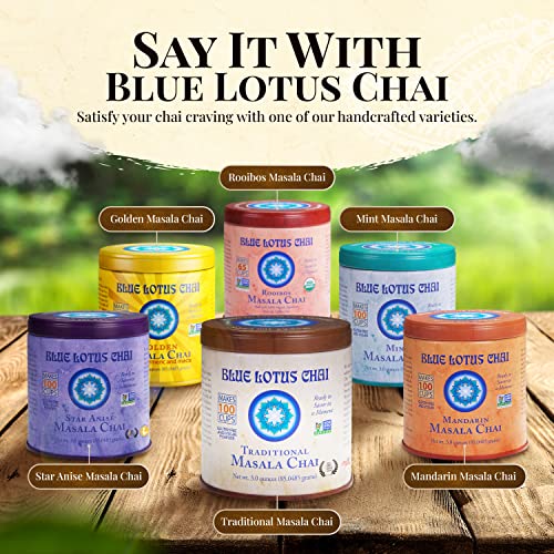 Blue Lotus Chai - Traditional Masala Chai - Makes 100 Cups - 3 Ounce ...