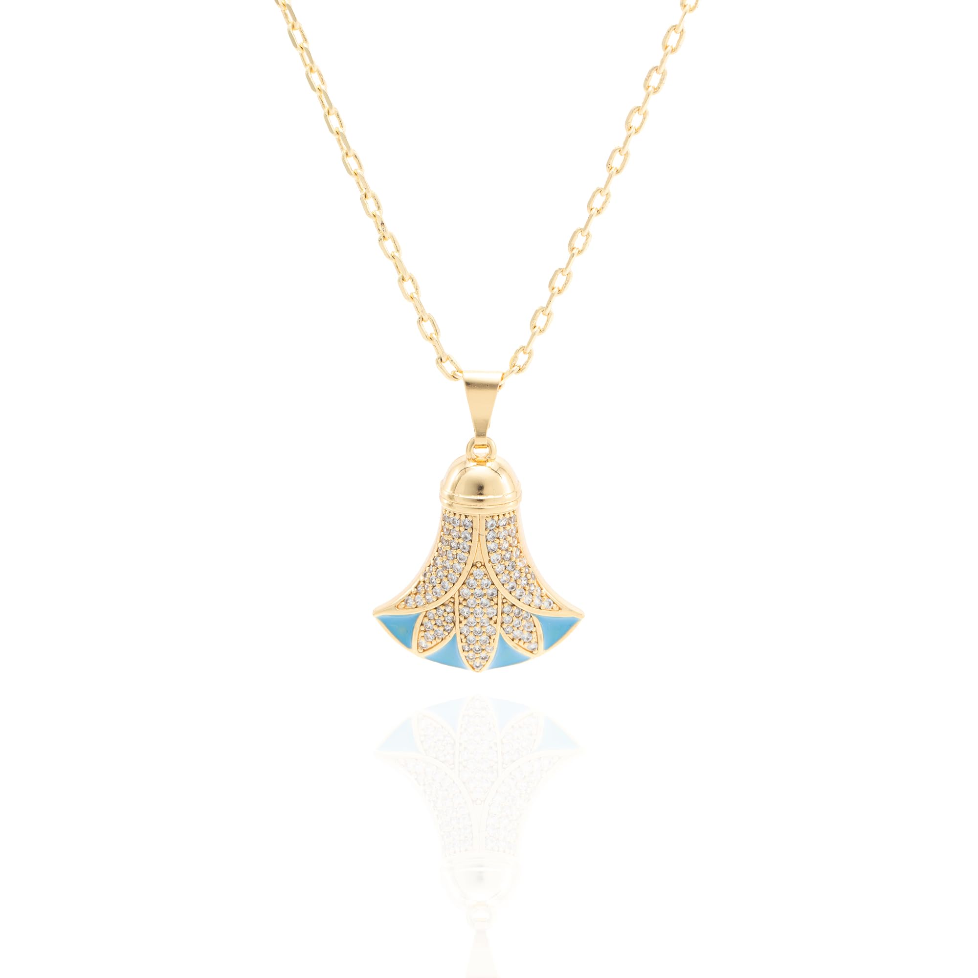 Cleopatra Lotus Cross Pendant Necklace -18k Gold plated -With Amazing ...