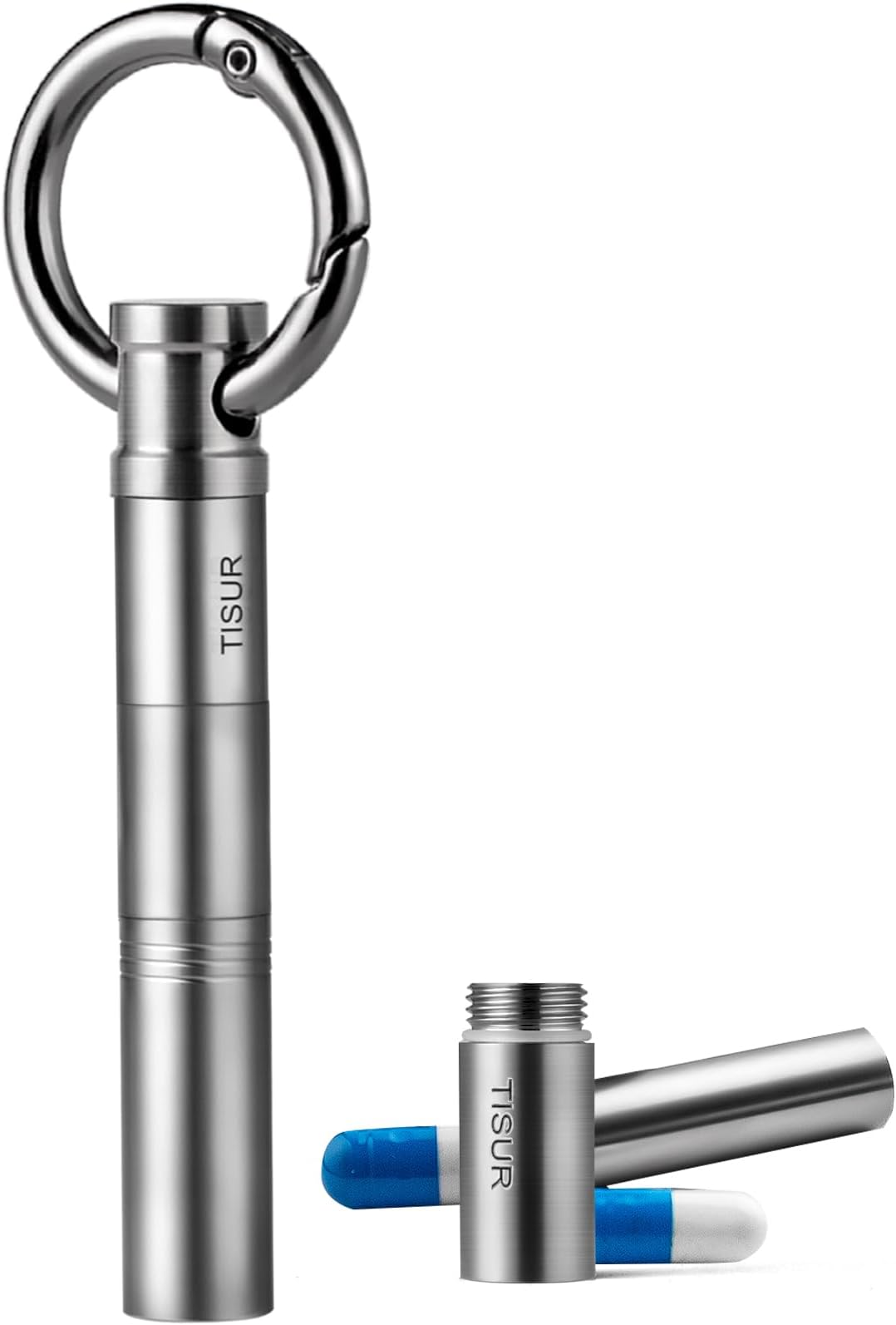 Amazon.com: TISUR Pill Case, Titanium Keychain Pill Holder, 2 ...