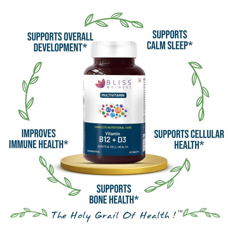 Bliss Wellness Vitamin B12 & D3 Tablets | With Essential Vitamins B12 ...