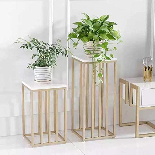 Weston Crafts Modern Flower Stand, Set of 2 Metal+ top White MDF Floral ...