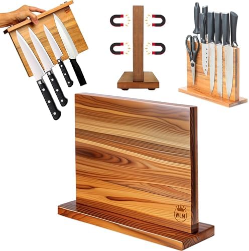 Amazon.com: BIRDROCK HOME Wooden Magnetic Knife Block without Knives ...