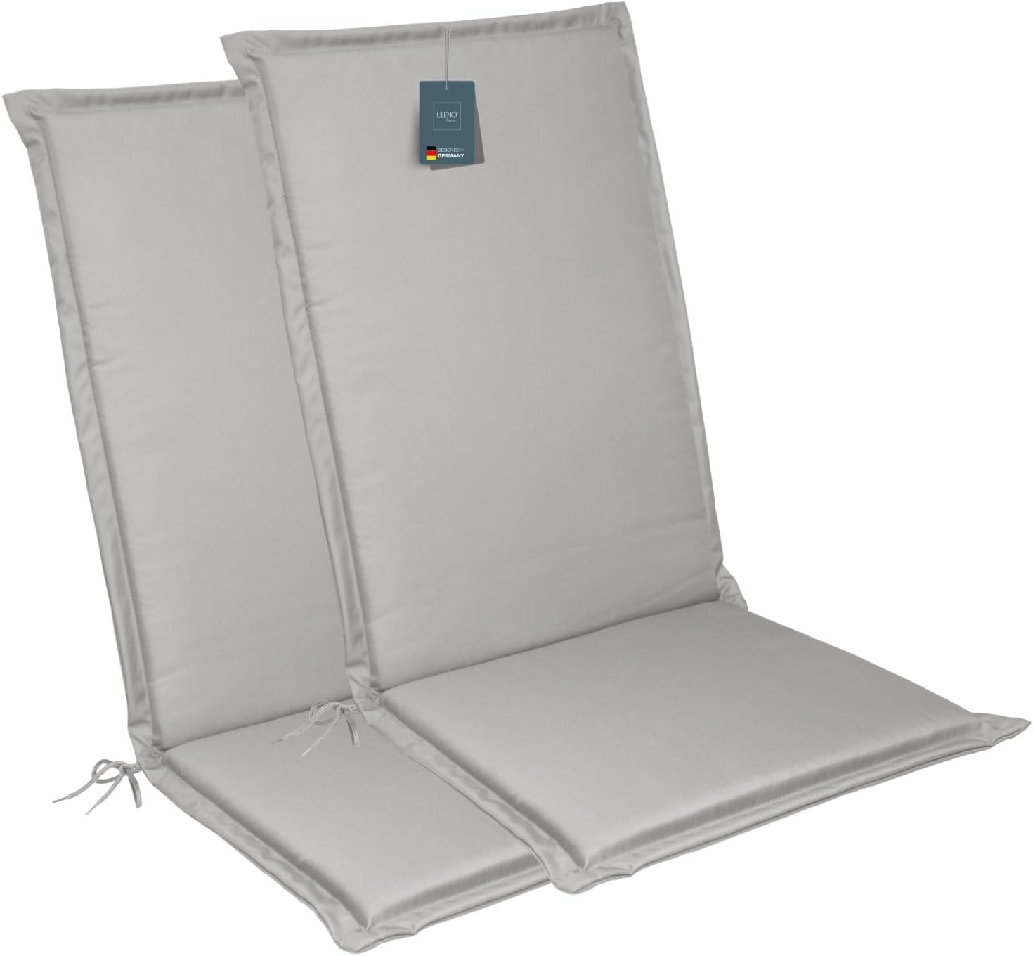 LILENO HOME Garden Chair Cushions [Set of 2 - High-Back] in Grey ...