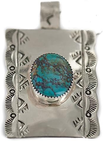 Pata De Urso Nativa Pingente De Níquel Nativo Turquesa Natural Navajo
