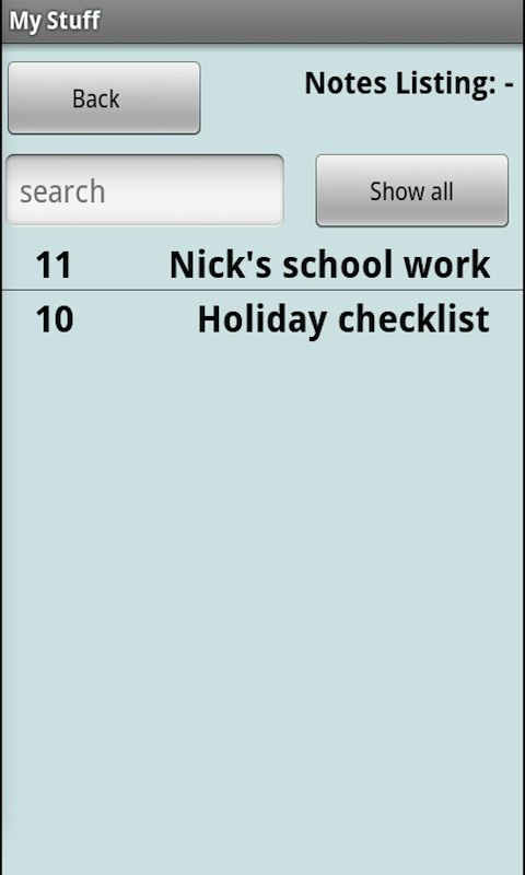 My Stuff - App on Amazon Appstore