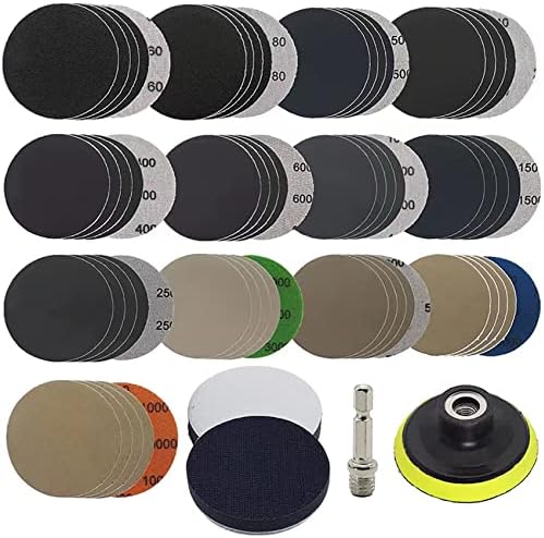 tunghey 65pcs 3 Inches (75mm) Sanding Discs Pad Kit for Drill Sanding ...