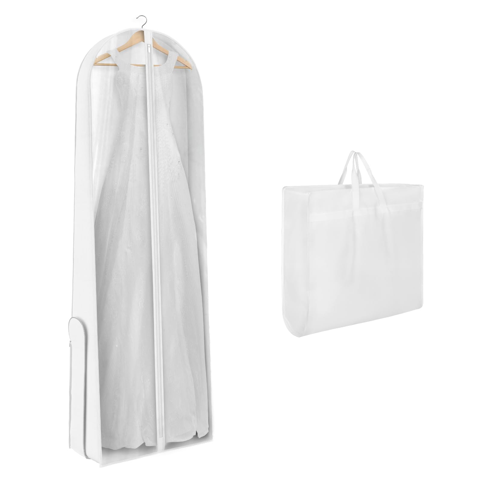 Amazon.com: Univivi Wedding Dress Garment Bag, 72" Portable Bridal ...