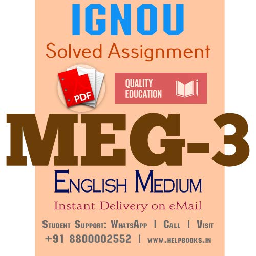 Buy MEG3 IGNOU Solved Assignment 2020-2021 MEG-3 PDF Copy Download Book ...