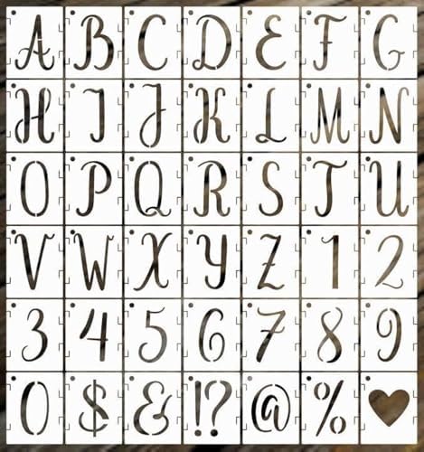 42PCS Large Alphabet Stencils, Reusable Plastic Letter and Number ...
