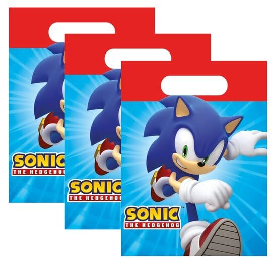 Sonic The Hedgehog Fsc Pack Of 4 Paper Party Bags : Amazon.co.uk ...