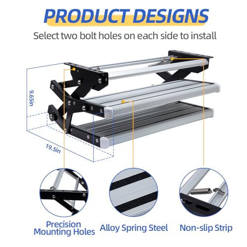 Snapklik.com : RV Steps Adjustable Folding Manual Double Drop Down ...