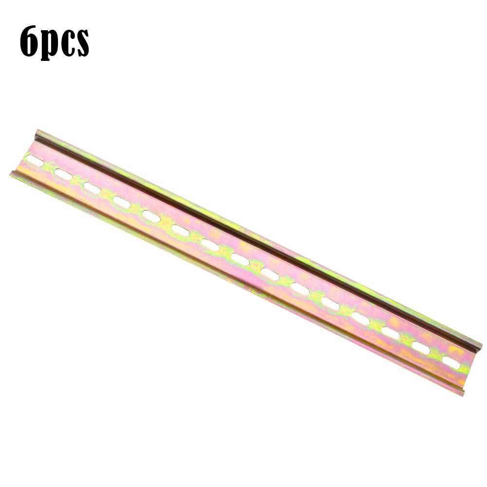 Buy KiKiHong 6 Pcs DIN Rail Slotted Steel 35mm Width DIN Mounting Rail ...