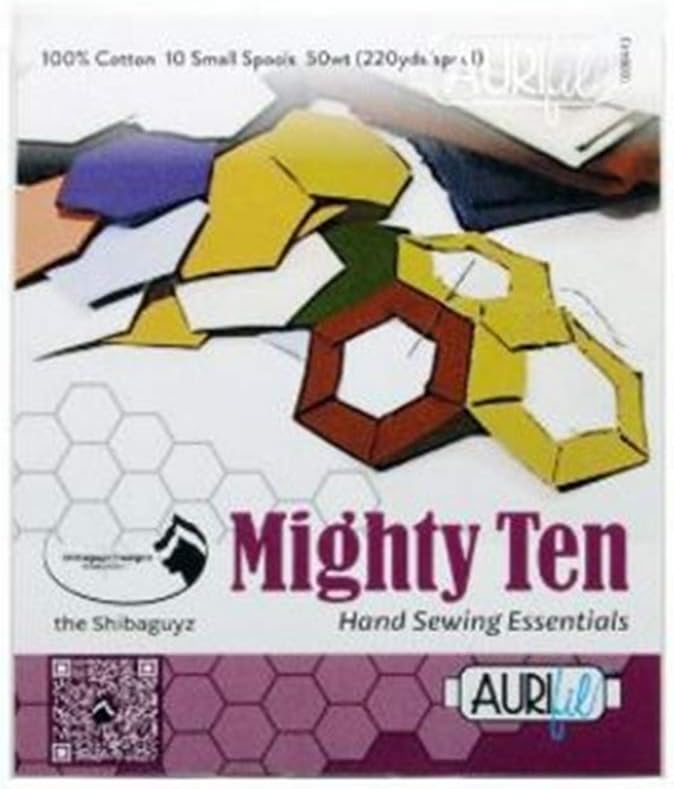 Amazon.com: Aurifil USA Mighty Ten Collection 50wt 10 Small Spools ...