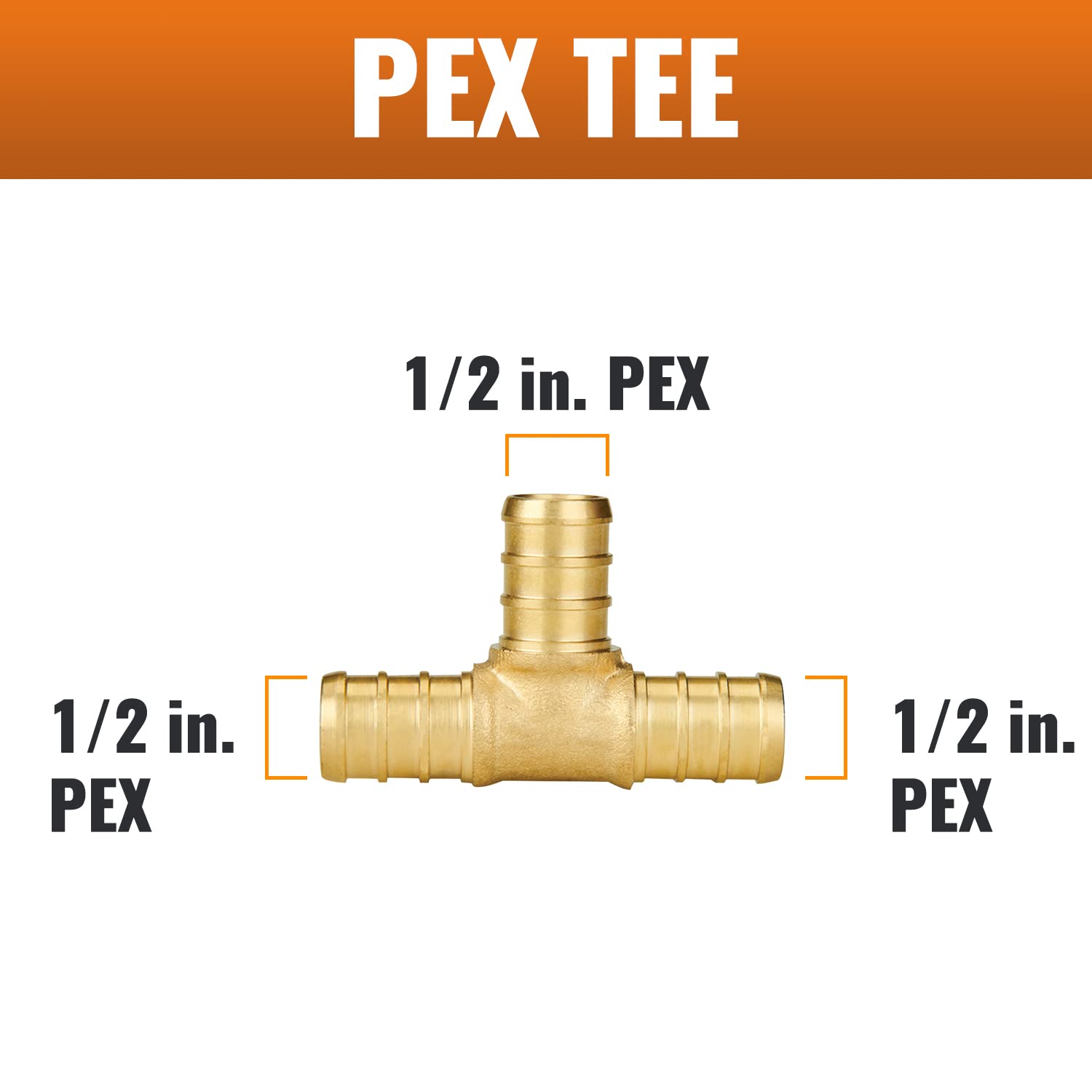 Snapklik.com : SUNGATOR 12-Pack 1/2" Pex Tee Fittings