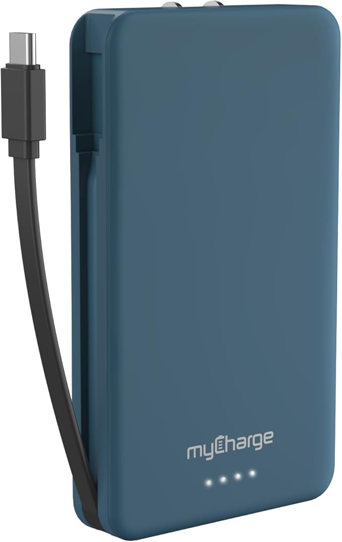 Amazon.com: myCharge Power + Plug Portable Charger USB C Dual Power Bank with 10,000mAh Internal ...