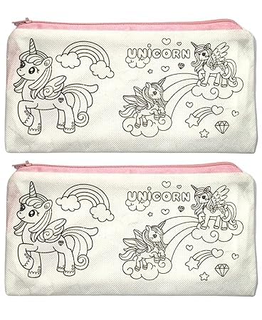 TERA 13 Coloring Pouch for Girls - Unicorn Theme Pencil Pouch | Zipper ...