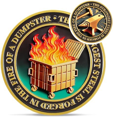 Amazon.com : 10 Pcs Dumpster Fire Challenge Coin Bulk, Mini Dumpster ...