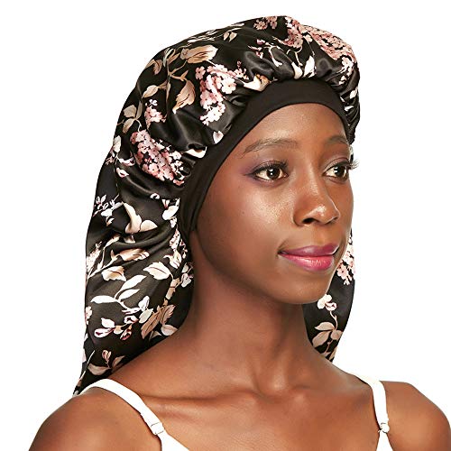 Awefeel Double-Layer Satin Sleep Cap for Long Hair, Braids, Dreadlocks ...