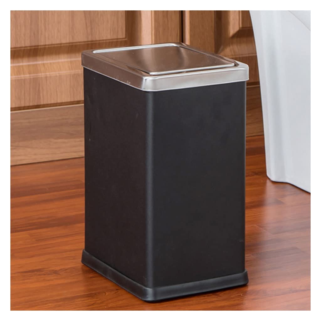 Amazon.com: Trash Can Garbage Bin Swing Top Kitchen Trash Can, 10 Liter ...