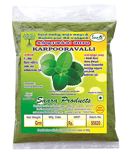 Buy SAARA Karpooravalli Powder, Coleus Amboinicus Powder, Treating ...