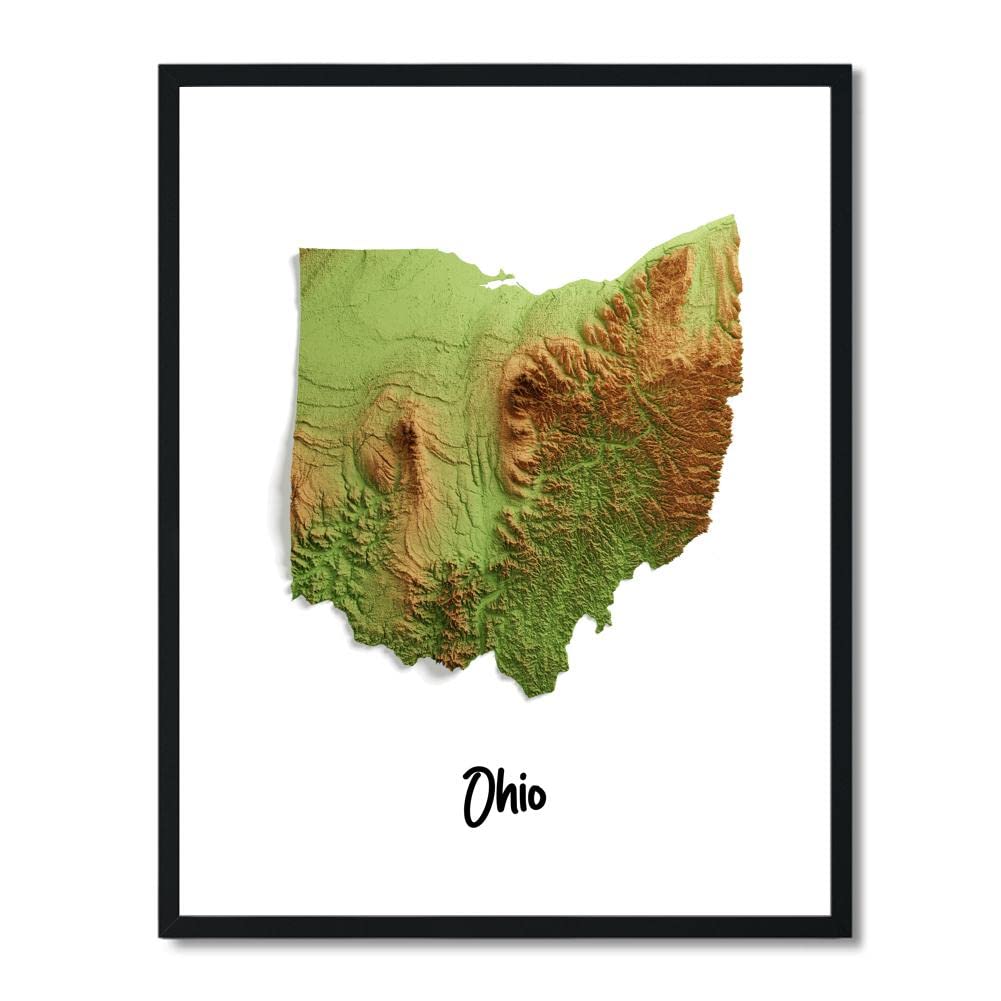 Topographical Map Of Ohio