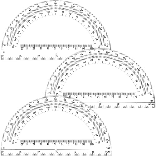 Amazon.com : Zonon 3 Pieces Plastic Protractors Bulk Classroom Clear ...