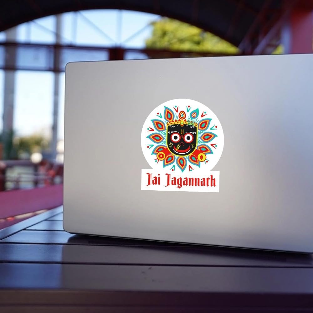 Jai Jagannath Ji Self Adhesive PVC Hindu Waterproof Stickers for Pooja ...