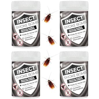 Cockroach Smoke Bomb 4 Pack - Fast-Acting Formula, Comprehensive ...