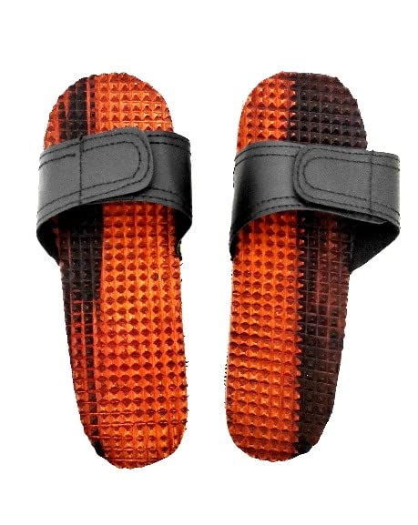 CarvingCraft Wooden Open-Back Charan Paduka Khadau Slippers (Brown ...