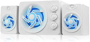with Colorful LED Light Desktop Computer Speaker with Subwoofer Perfect ...