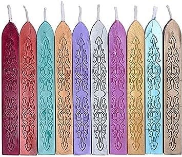 Kreni 10pcs Sealing Wax Sticks, Seal Wax Sticks with Wicks Cord Multi ...