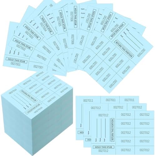 Amazon.com : Kosiz 600 Sheet Raffle Ticket Sheet with 10 Bid Numbers ...