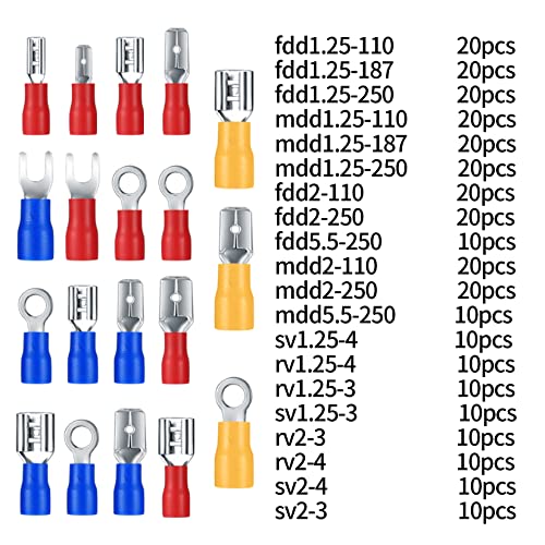 woshilaoDS Electrical Crimp Connectors, 300 Pcs Crimp Terminal Set ...