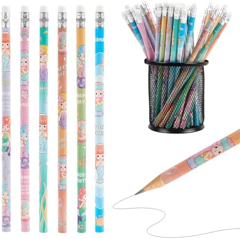Amazon.com : DIYASY 48 Pcs Mermaid Pencils for Kids, Cute Pencil Bulk ...
