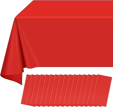 Amazon.com: 16 Pack Red Plastic Tablecloth for Rectangle Tables ...