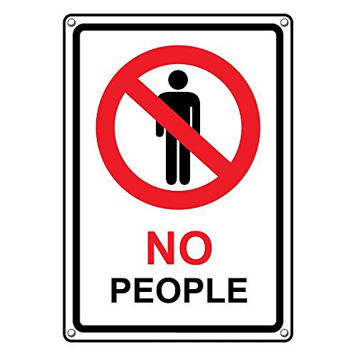 Amazon.com: Weatherproof Plastic Vertical No People Sign with English ...