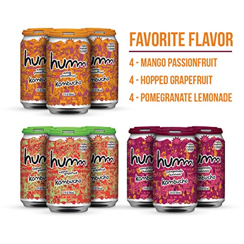 Humm Kombucha Favorite Flavor Pack - Mango Passionfruit, Hopped ...