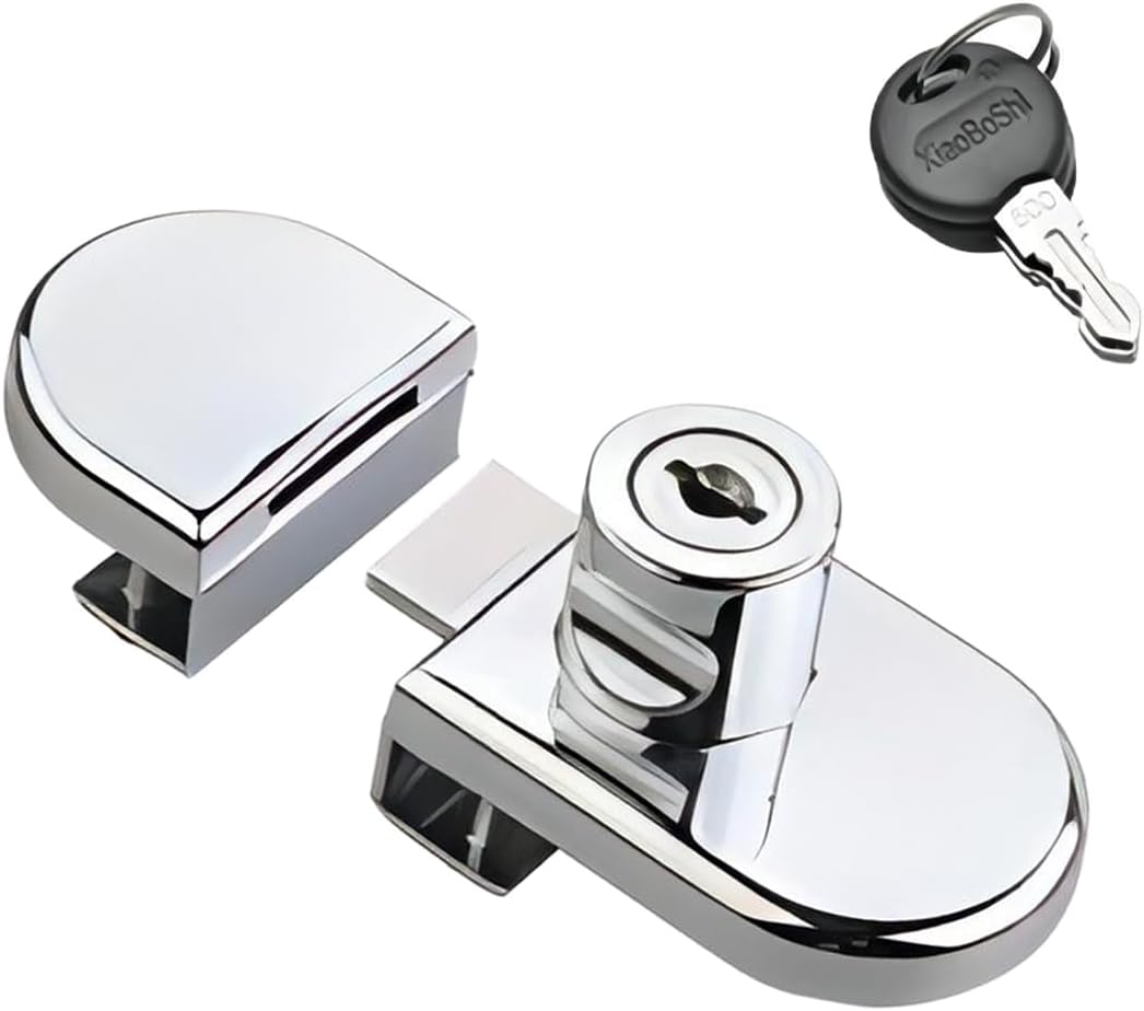 2Pcs Sliver Glass Cabinet Lock, Glass Cabinet Double Door Door Lock ...