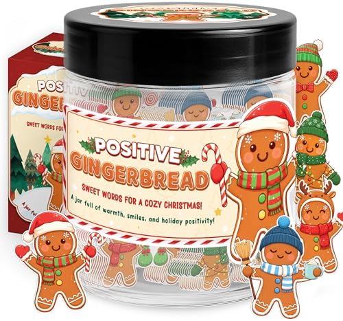 Amazon.com: Positive Gingerbread Christmas Jar With 60 Affirmation ...