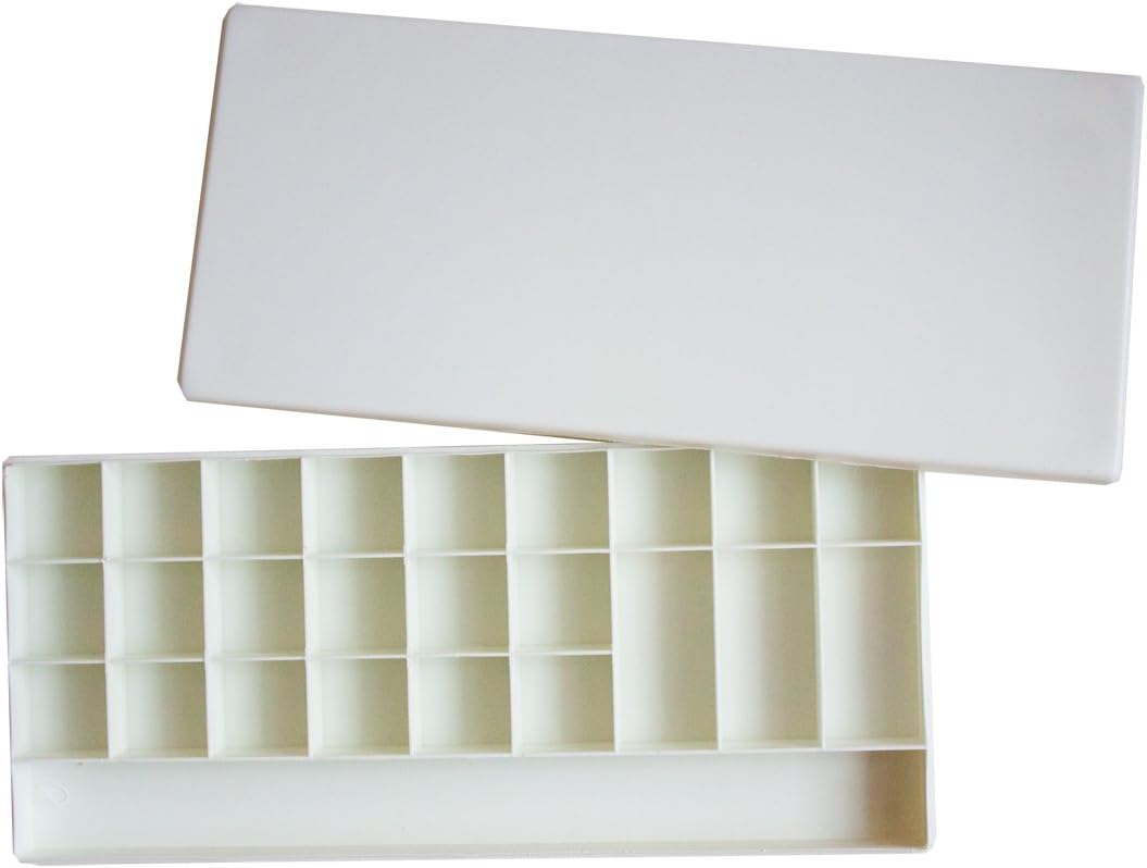 Amazon.com: 5 PCS White Plastic Paint Palettes 6 Well Rectangular ...