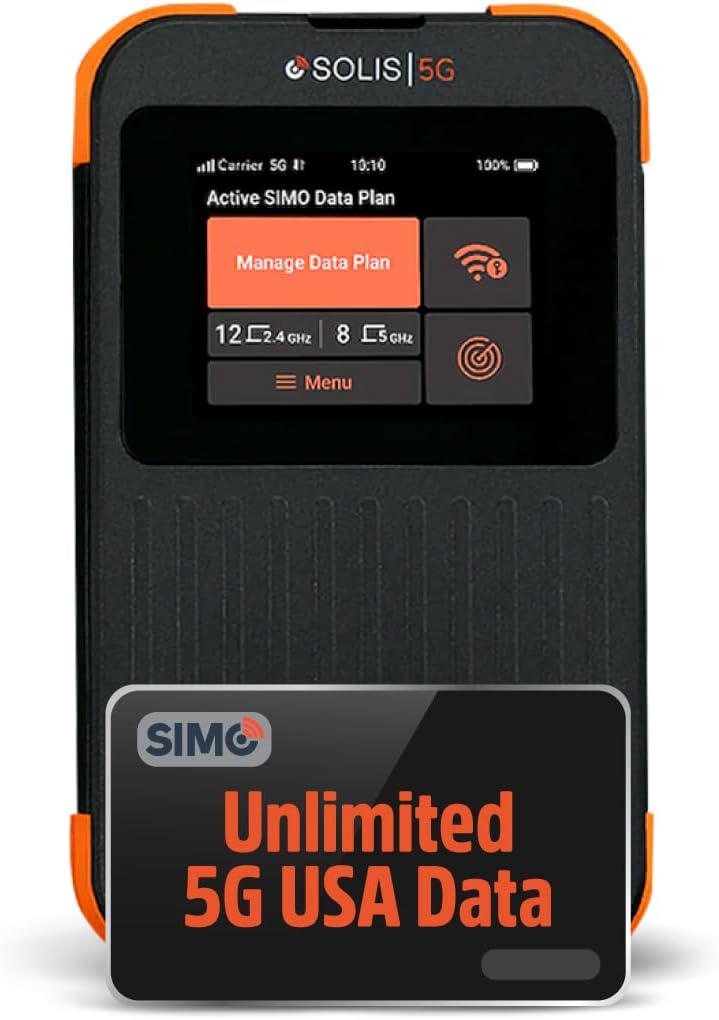 Amazon.com: SIMO Solis 5G WiFi Mobile Hotspot for Travel, Local and ...