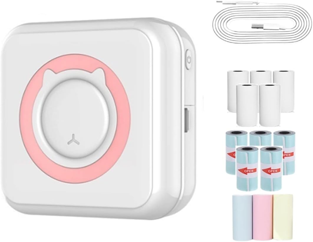 Instant Sticker Printer, Mini Pocket Sticker Printer Bluetooth Wireless ...
