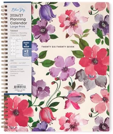 Amazon.com : Blue Sky 2026-2027 Large Print Weekly and Monthly Academic ...